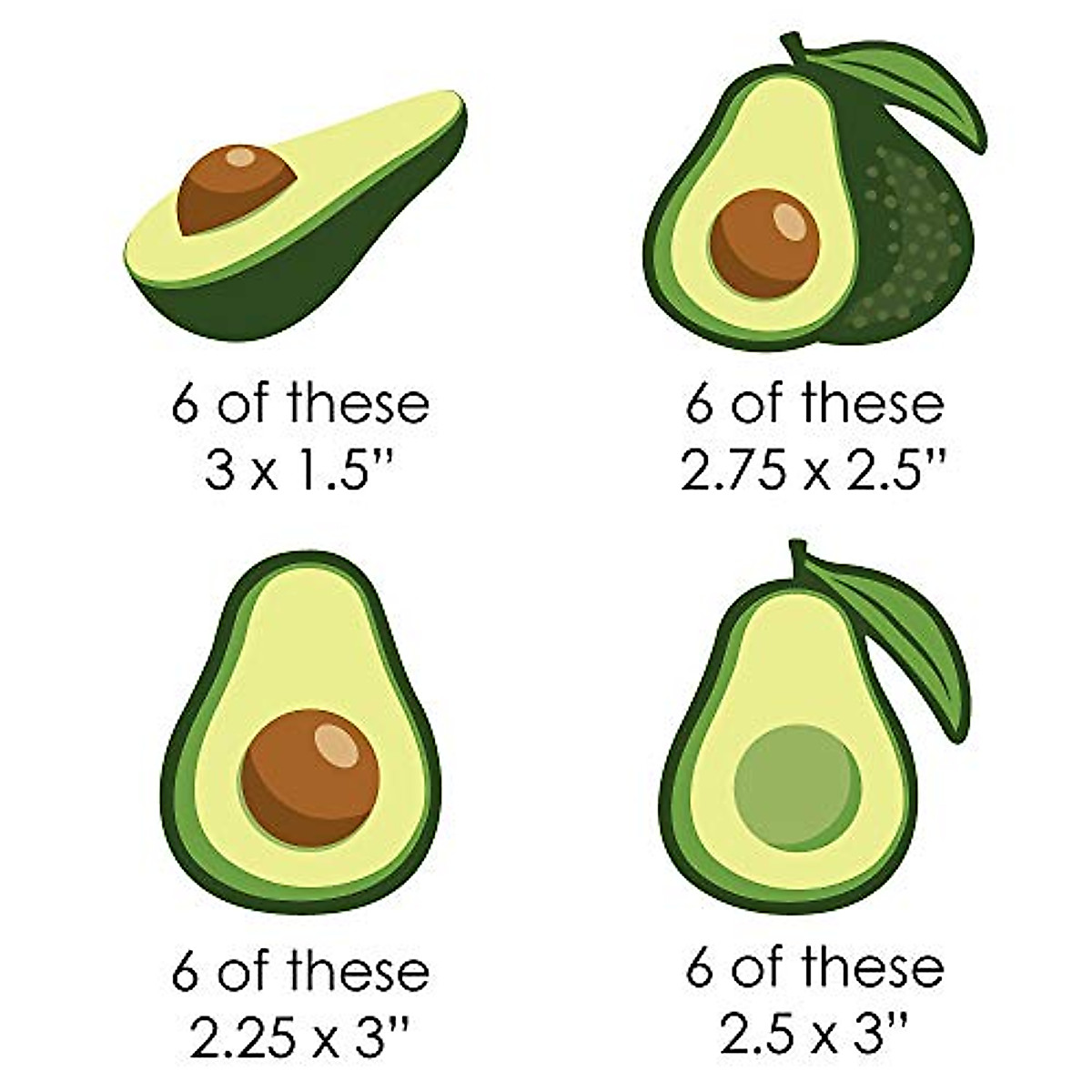 Hello Avocado - Paper Straw Decor - Fiesta Party Striped Decorative Straws - Set of 24