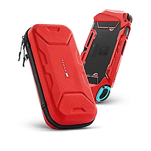 Mumba Carrying Case for Nintendo Switch OLED & Nintendo Switch, [Plus Version] Portable Protective Travel Carry Handbag Pouch for Blade/Battle Case [Large Capacity] (Red)