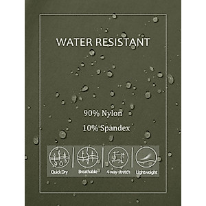 MAGCOMSEN Mens Travel Pants Quick Dry Water Resistant Pants Men Stretchy Cargo Pants for Men Summer Hiking Pants Army Green