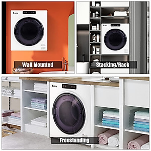 Winado Portable Clothes Dryer 11 lbs Capacity, 3.5 cu.ft Compact Laundry Dryer, w/LCD Display, Stainless Steel Drum, Exhaust Pipe for Apartment Home Dorm 110V 1300W