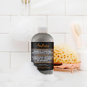 Shea Moisture African Black Soap Bamboo Charcoal Deep Cleansing Shampoo 13 OZ./384 mL(Packaging may vary)