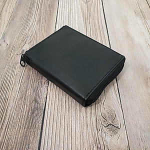 ag wallets Mens Zip Around Leather Wallet with Inserts (Black)