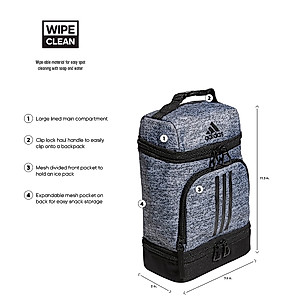 adidas Excel 2 Insulated Lunch Bag, Jersey Onix Grey/Black, One Size