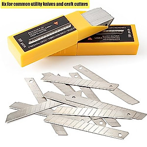 Gomake 9mm Knife Replacement Blades, Snap Off Blades for 9MM Universal Knife,Stainless Steel Blades Use in Office, Home, Arts, Crafts - 100PCS