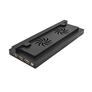 OSTENT USB Dual Cooling Fan Cooler Vertical Stand External USB Port for Xbox One S Console Color Black