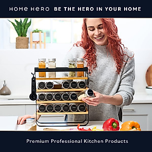 Spice Rack Organizer - Spice Organizer With 24 Jars & 3 Spice Racks - Spices Organizer, Seasoning Rack, Kitchen Spice Organizer, Spice Holder - Spice Jars And Rack, Spice Rack Organizer For Countertop