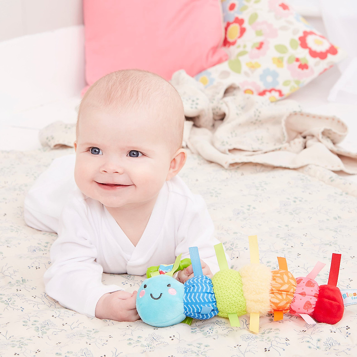 Early Learning Centre Blossom Farm Hanging Sensory Toy Plushie Bundle Includes Martha Moo, Lulu Lamb, Tweet Chick, and Cookie Caterpillar, Kids Toys for Ages 0+, Amazon Exclusive