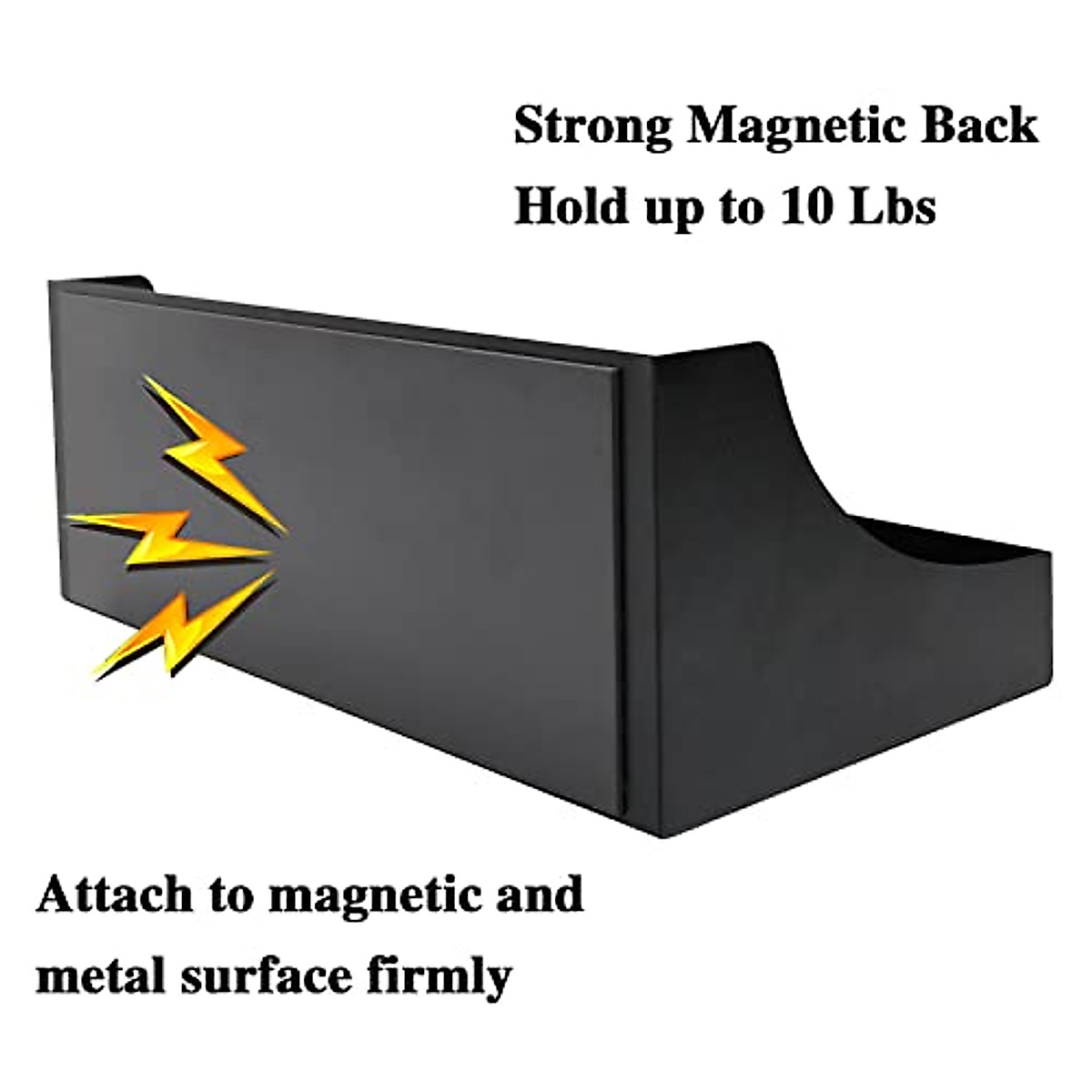 Magnetic Spice Rack for Refrigerator, Magnetic Shelf , Spice Rack Organizer for Holding Spices, Jars, Bottle, Beve (Black, 2Pack)