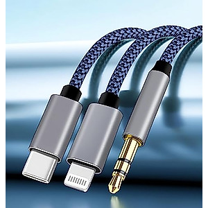 [Apple MFi Certified] Lightning to 3.5 mm Headphone Jack Adapter,iPhone Headphones Aux Audio Dongle + USB Type C to 3.5 mm Jack Female Adapter for iPhone 14 13 Pro Max 12 11 XS XR X 8 7 Samsung S23