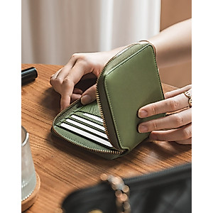 Vulkitty Women Leather Wallet RFID Blocking Bifold Slim Coin Purse Credit Card Holder with Zipper Pocket Case