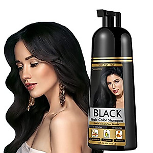 MONTE LUNA COSMTEK Black Hair Dye Shampoo for Gray, Natural Hair Dye Shampoo for Women & Man, 3-In-1 & Semi-Permanent, Herbal Ingredients & Ammonia-Free, Fast Acting and Long Lasting, 16.9 fl oz