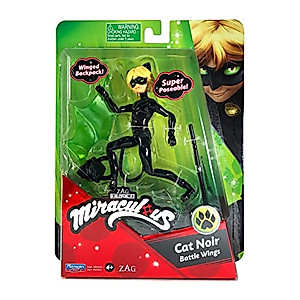 BANDAI Miraculous: Tales of Ladybug and Cat Noir Small Cat Noir Doll | 12cm Miraculous Cat Noir Doll with Accessories | Adrien Superhero Cat Noir Toy | Miraculous Toys Miraculous Dolls Range