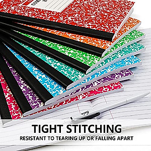 feela Composition Notebook, 8 Pack 8 Pastel Colors College Ruled Composition Books Bulk, Marble Cover Notepad Lined Cute Journal Notebooks for School Supplies Notes Taking Writing, 9.75 X 7.5 in