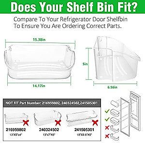 2-Pack Upgraded 240356402 Refrigerator Door Bin Replacement Part, Compatible with Frigidaire Refrigerator Door Shelf Parts FFSS2615TE0 LFSS2612TF0 LFSS2612TE0 AP2549958 FGHS2631PF4A Door Shelf Shelves