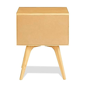 Mid Century Modern One Drawer Nightstand/Constructed of Solid Wood/Oak Finish