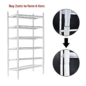 N-A MINGMING.NING Shoe Rack Shelf Expandable Stackable 3-Tiers Simple Shoe Storage Organizer Small White For Bedrooms/Doorways/Entryway - 1Set