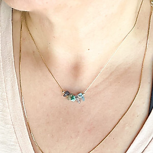 Silver Pisces Necklace Raw Crystals Zodiac Necklace for Women, Natural Stone Zodiac Sign Choker Astrology Jewelry Healing Crystals Horoscope Gifts