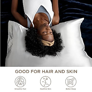 Bedsure Satin Pillowcases Standard Set of 2 - Black Silk Pillow Cases for Hair and Skin 20x26 inches, Satin Pillow Covers 2 Pack with Envelope Closure, Gifts for Women Men