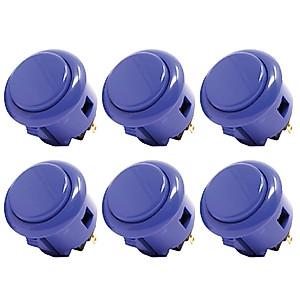 Sanwa 8 pcs OBSF-30 Original Push Button 30mm Dark Blue - for Arcade Jamma Video Game & Arcade Joystick Games Console (Dark Blue) S@NWA