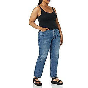 Amazon Essentials Women's Slim-Fit Thin Strap Tank, Pack of 2, Black/Light Sage Green, X-Large