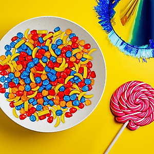 Fruit Shaped Candies - 2 Pounds - Lunar New Years Treats - Unwrapped Gumball Machine Refills - Banana, Strawberry, Peach, Blueberry Flavors