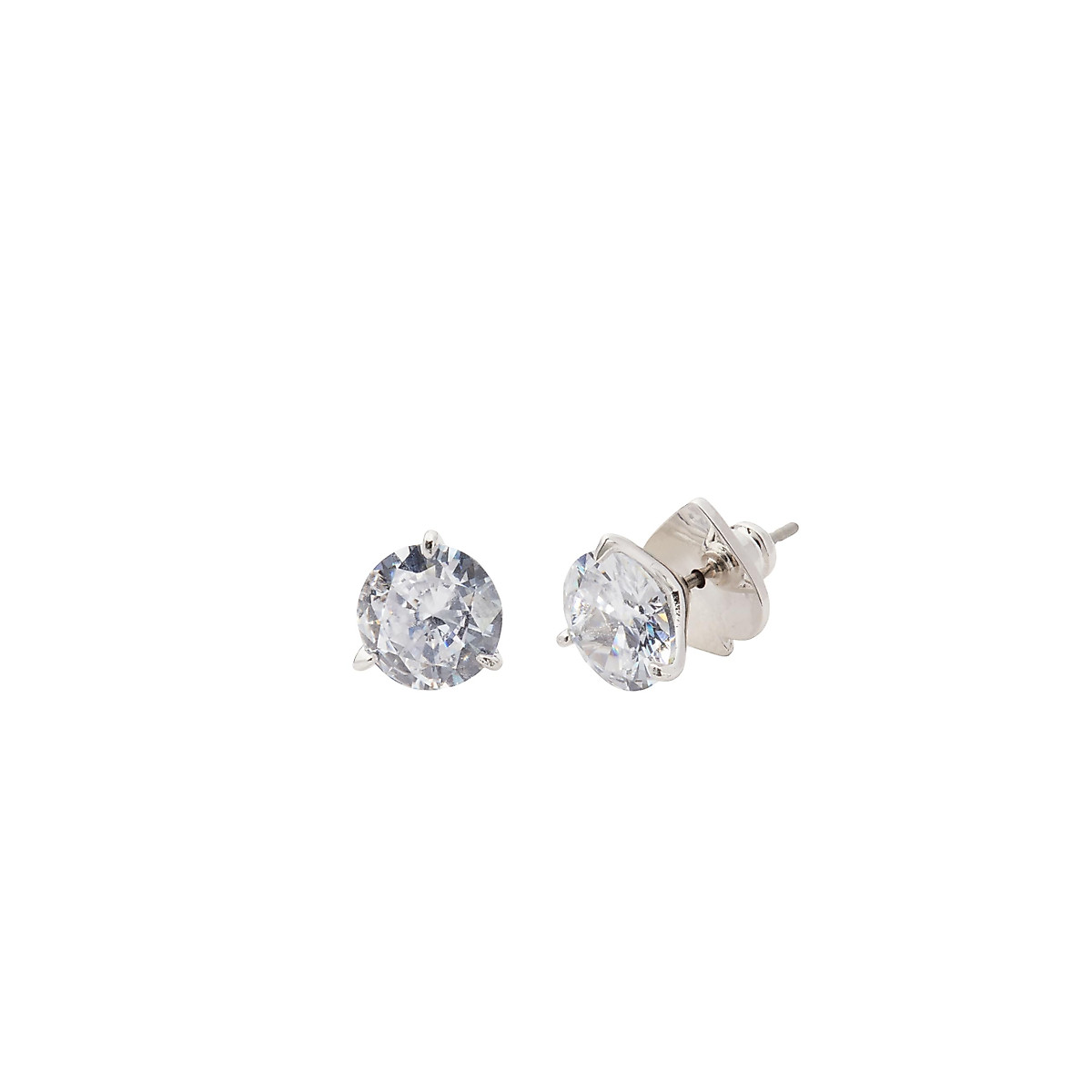 Kate Spade New York Trio Prong Studs, Clear/Silver