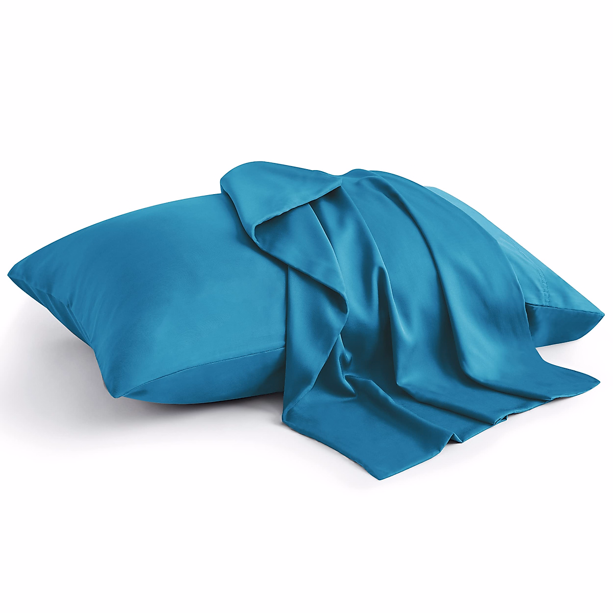 BEDELITE King Size Pillow Cases Set of 2, Rayon Derived from Bamboo, Cooling Pillow Cases for Hot Sleepers & Night Sweats, Breathable and Silky Soft Envelope Pillowcases(Teal, 20"x40")
