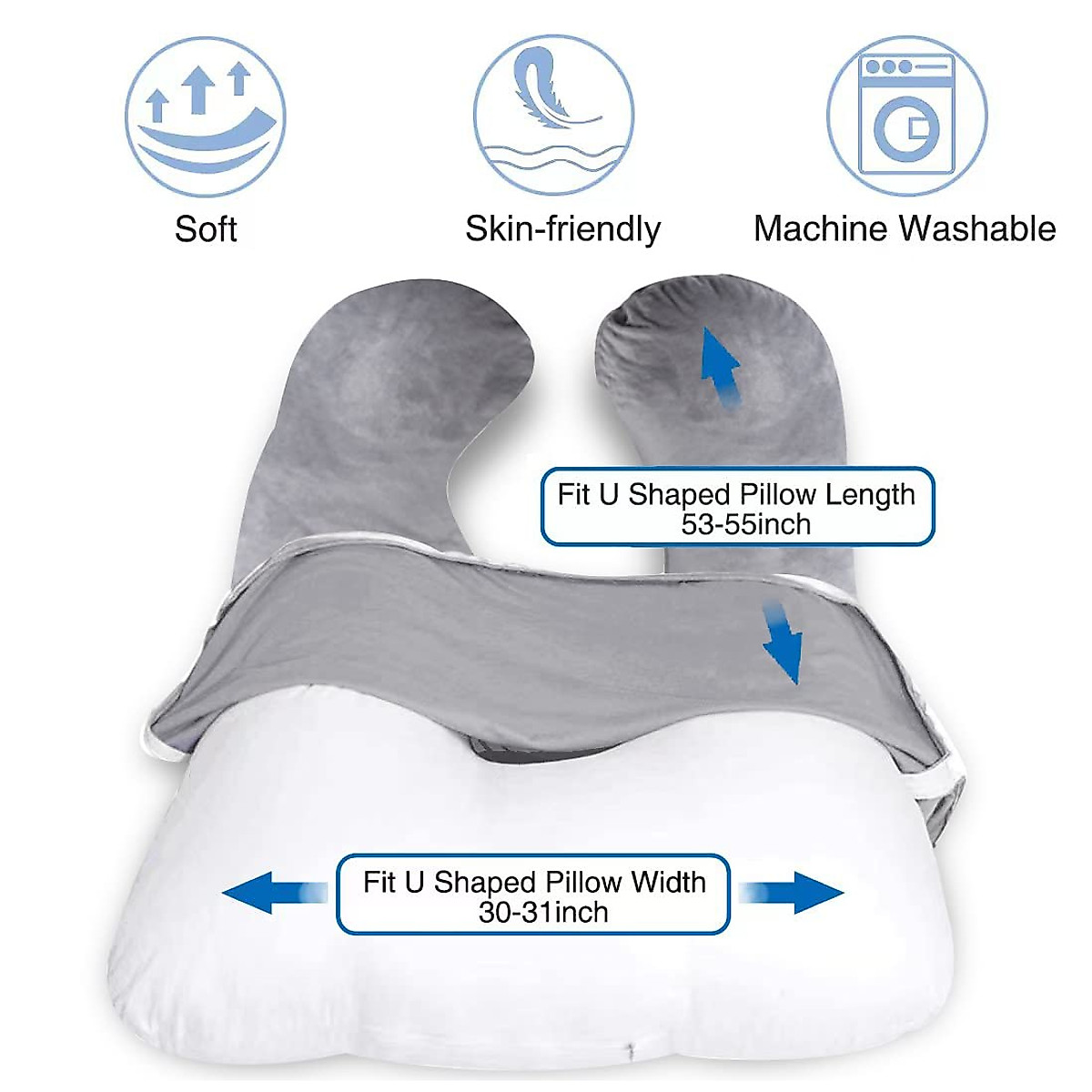 MOON PINE U Shaped Pregnancy Pillow for Sleeping and Replacement Pillow Cover