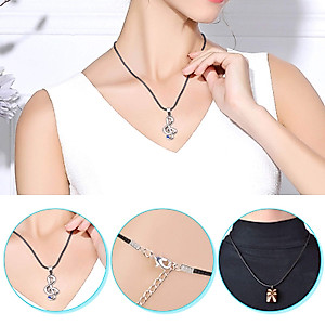 Paxcoo 150Pcs Black Necklace String Cord Bulk for Charms Pendants, Waxed Cotton Cord with Jewelry Clasps for Bracelets, Necklaces, Jewelry Making and Beading Supplies