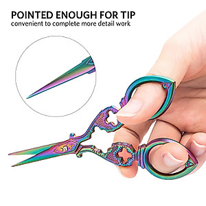 Asdirne Embroidery Scissors, Stainless Steel Sharp Tip Scissors, Thread Scissors DIY Tools for Embroidery, Craft, Needle Work, Art Work & Everyday Use, 2 Pcs, 4.7"/5.3",Colourful