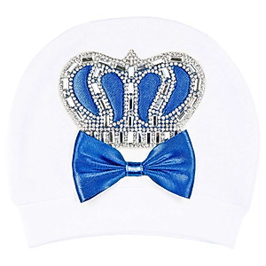 Lilax Baby Boy Jewels Crown Layette 4 Piece Gift Set 0-3 Months Royal Blue