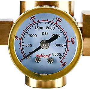 Welding Argon CO2 Gas Regulator 0-60CFH, 0-3500PSI Mig Tig Flowmeter Female 9/16" 18RH CGA-580 Inlet Gas Welder Regulator Gauge