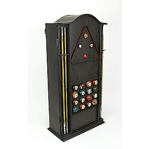 Distressed Finish Black Metal Billiards Pool Table Tabletop Wall Mounted Cabinet