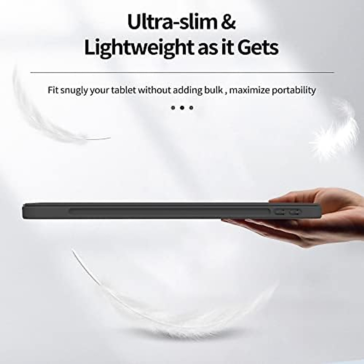 KenKe Case for iPad Air 11 Inch M2, for iPad Air 7th/6th/5th/4th Generation 2025/2024/2022/2020 10.9 Inch with Pencil Holder, Duable Cover with Soft TPU Back, Auto Wake/Sleep & Trifold Stand, Black