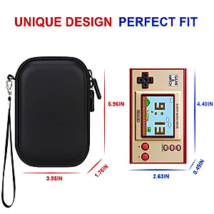 BOVKE Carrying Case For Nintendo Game & Watch: Super Mario Bros Handheld Game Consoles Classic Device, Extra Mesh Pocket for Charging Cable, Black