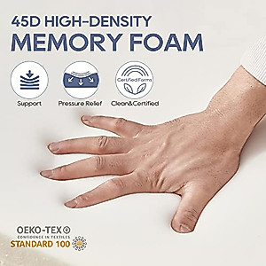 Cube Pillow for Side Sleepers 24"x12"x5" Memory Foam Rectangle Pillow Support Neck and Shoulder for Pain Relief, Thick Bed Pillow for Sleeping with Removable Cover - King, Queen, Square | Blue