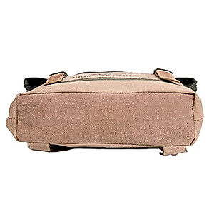 Ruzioon Upcycled Canvas & Cowhide Leather Roll Backpack, Canvas & Cowhide Leather Backpack for Men’s and Women’s, Canvas & Cowhide Leather Travel Backpack, Canvas Weekend backpack