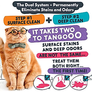 Calyptus Pet Stain and Odor Remover | Orange and Enzyme Cleaner Duo Solution for Pets | 128oz (64oz x 2 Bottles) | Carpet Cleaner and Odor Eliminator for Cat Urine, Dog Pee, and Poop | Pro Strength