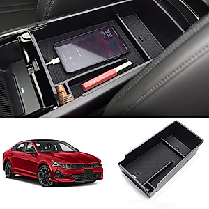 XXCIWP 2024 K5 Console Tray Center Console Organizer Tray for 2024 2023-2021 Kia K5 Console Tray Center Armrest Glove Storage Box for 2022 Kia K5 Gt Line Accessories K5 Armrest Secondary Storage Box