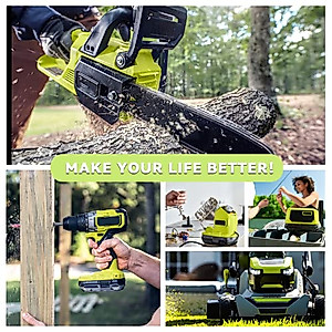 Masione 2Pack 6.0Ah P108 Batteries +P117 Charger Combo Replacement for Ryobi 18v Battery P108 P107 P104 P105 P102 P103 Charger with 260051002 P117 P118 P113 BCL1418