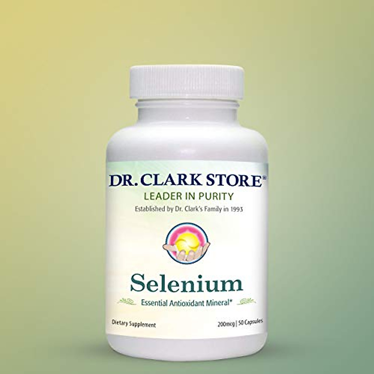 Dr. Clark Selenium Supplement 200 Mcg - Dietary Capsules with Essential Mineral - Improves Thyroid Function, Immune Support - 50 Capsules