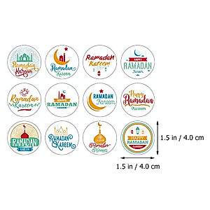 Kisangel 120pcs Eid Mubarak Stickers Ramadan Sticker Set Gift Sticker Adhesive Seal Stickers Ramadan Decorations