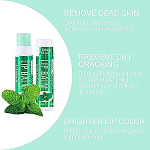 6 Pcs Fruit Flavored Lip Balm for Lip Care on Chafed,Chapped or Dry Cracked Lips. Lip Balms Moisturizs Care Holiday Gift, Natural Lip Balm Chapstick Set, Lip Balm with Spf for Girls or Mens Lip Balm