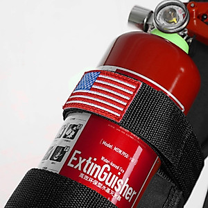 Adjustable Roll Bar Fire Extinguisher Mount Holder 3 lb for Jeep Wrangler Unlimited CJ YJ LJ TJ JK JKU JL JLU 4XE,Black with USA Flag Pattern