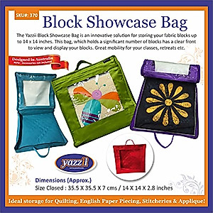 Yazzii Quilt Block Showcase Bag - Portable Storage Bag Organizer - Multipurpose Storage Organizer for Sewing Projects, Fabric Pieces, Quilt Blocks, Appliques, Stitcheries & More.-Red