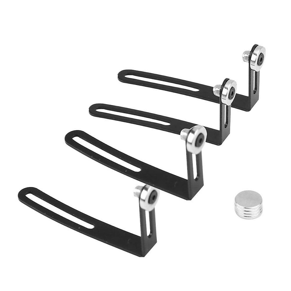 Shell Body Mount, 4pcs RC Car Shell Body Mount Metal L-Bracket with Magnet for 1:10 RC Crawler Car