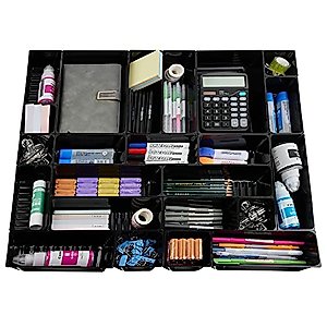 CHEFSTORY 23 Pack Desk Drawer Organizers, 4 Sizes Office Desk Organizer Tray Bins, Office Organizer with Non-slip Pads for Home Organization and Storage