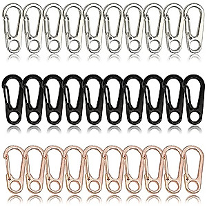 ZGQHZR 30Pcs Mini Alloy Carabiner Clip Tiny Spring Snap Hook Carabiners Zinc Alloy Mini Paracord Hook Keychain Claps EDC for The Keychain,Backpack,Decoration Hanging,Dog Leashes