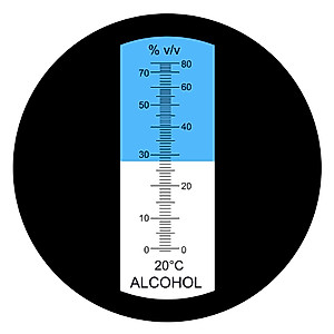 Alcohol Refractometer with ATC 0~80% VOL Volume, Optical Handheld Concentration Tester Meter for Distilled Beverages Making Homebrew