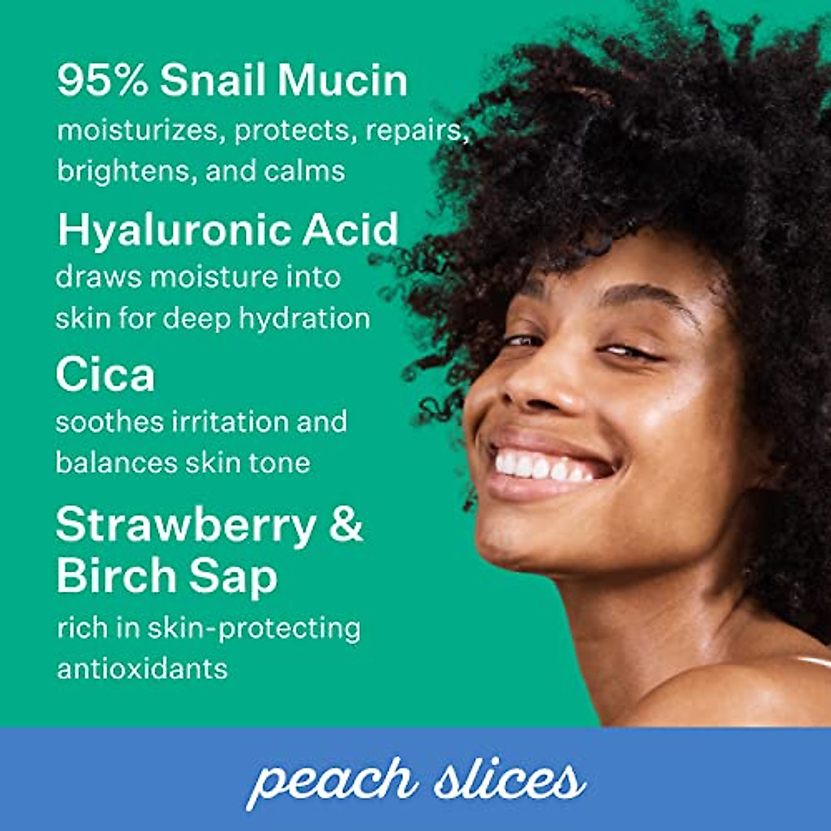 Peach Slices | Snail Rescue All-in-One Oil Free Face Moisturizer | 95% Snail Mucin | Lightweight, Long-Lasting Hydration | Silicone-Free | Face Cream | Skin Care | Clean & Cruelty-Free | 2.82 oz